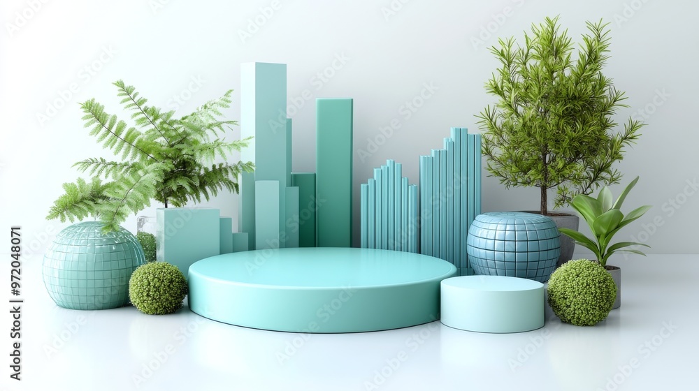 3D Budget Allocation Chart with different sections representing ...