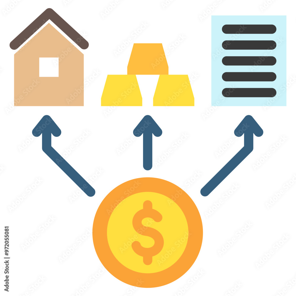 Diversification multi color icon. related to education, business ...