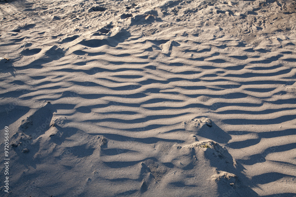 Close up picture of sand dunes like in desert with beautiful patterns ...