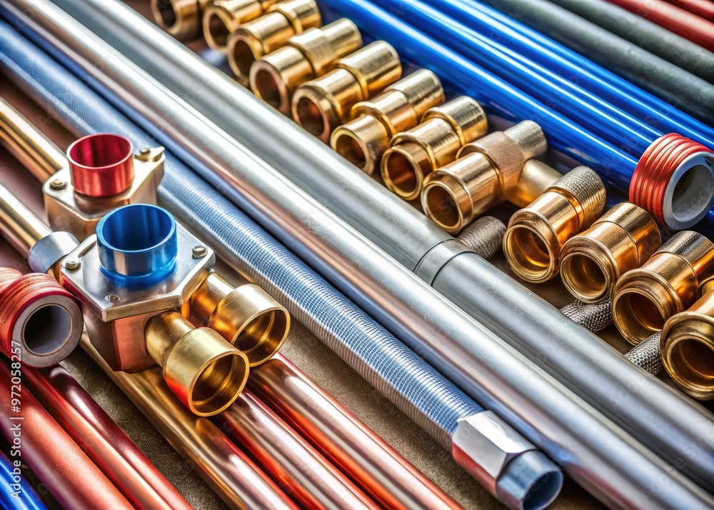 "Depict various types of water pipes found in homes, including PEX ...