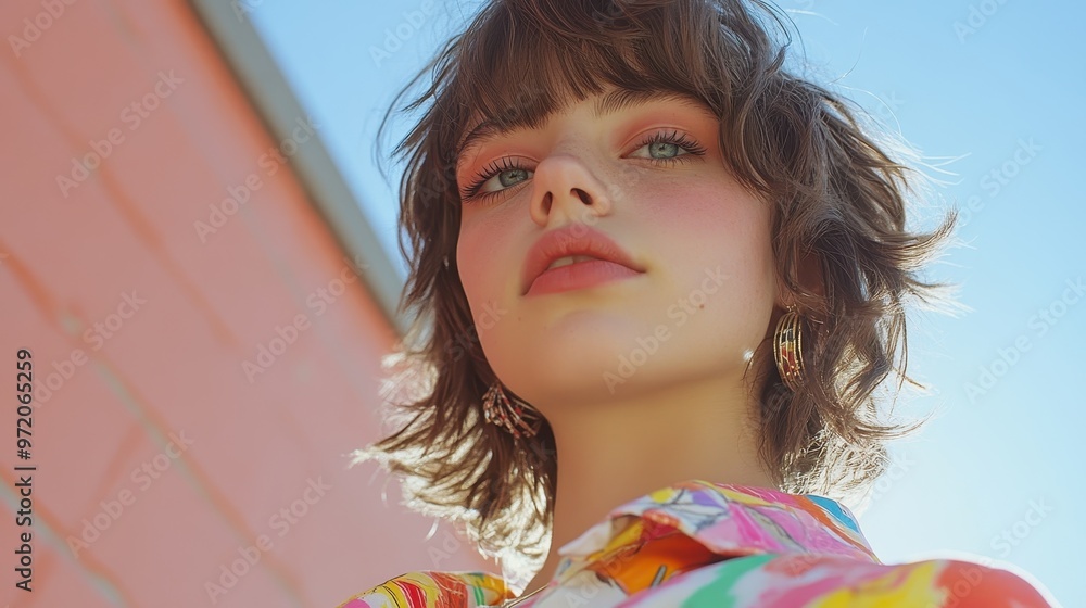 Embracing Diversity: Gender-Fluid Teen in Y2K Retro Fashion with Bold ...