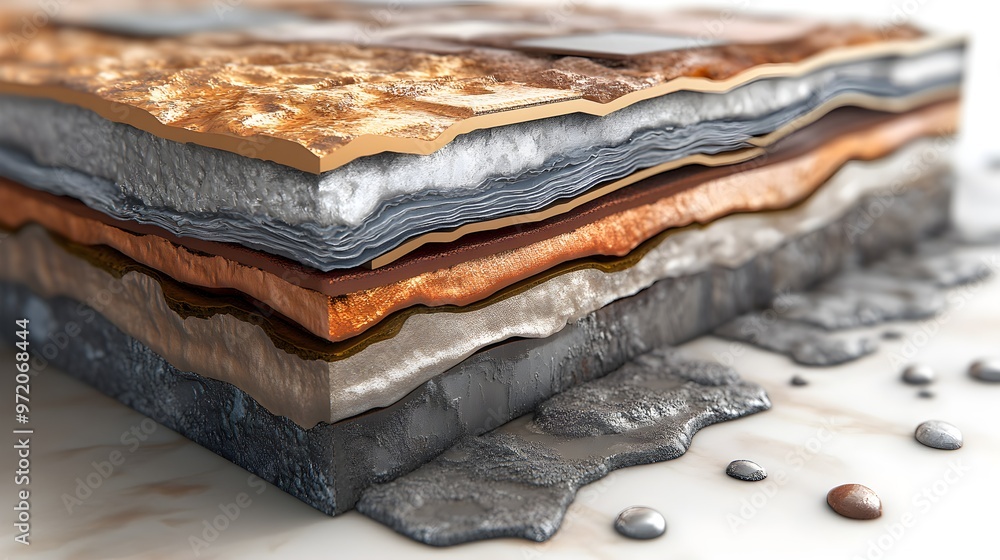 Technical diagram of a beryllium copper board, showcasing cross ...