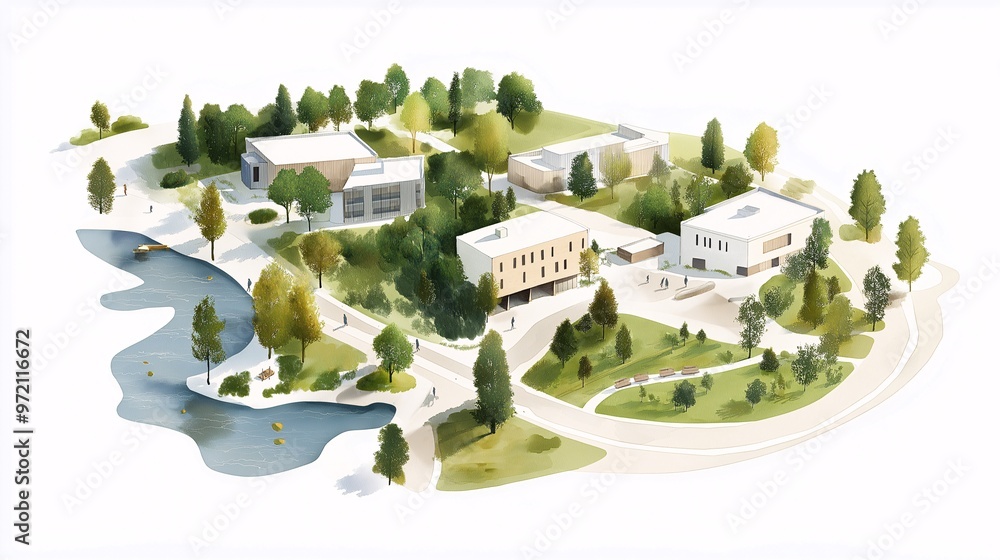 Green Campus Haven A Bird S Eye View Of A Modern Sustainable
