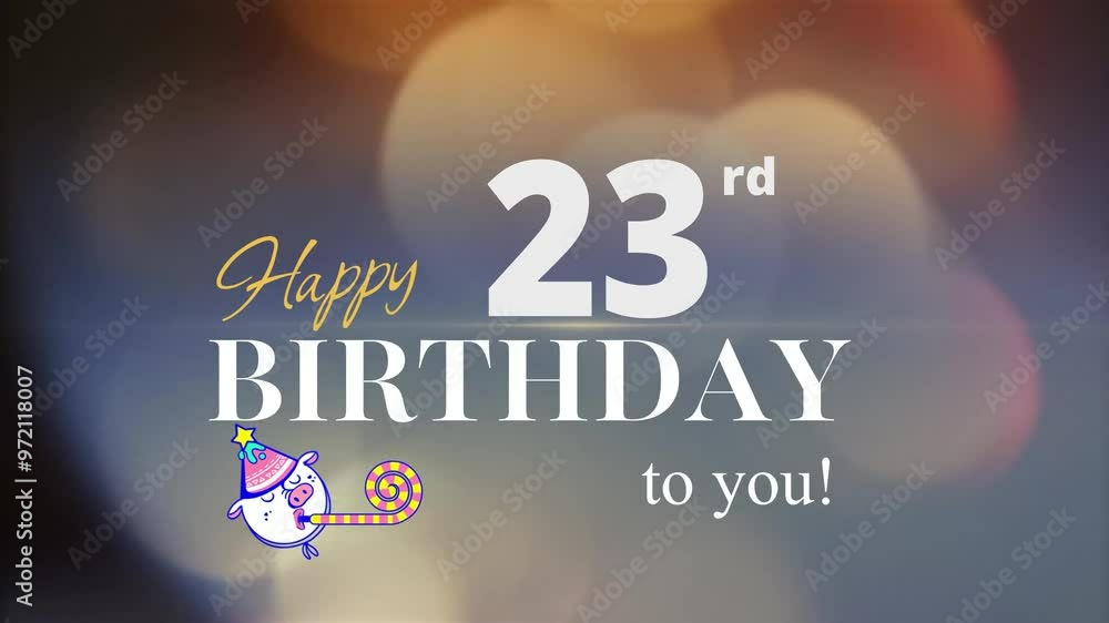 23rd Happy Birthday, with gold particles Background, 23rd Year Happy ...
