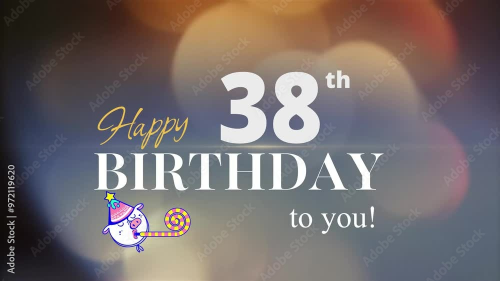38th Happy Birthday, with gold particles Background, 38th Year Happy ...