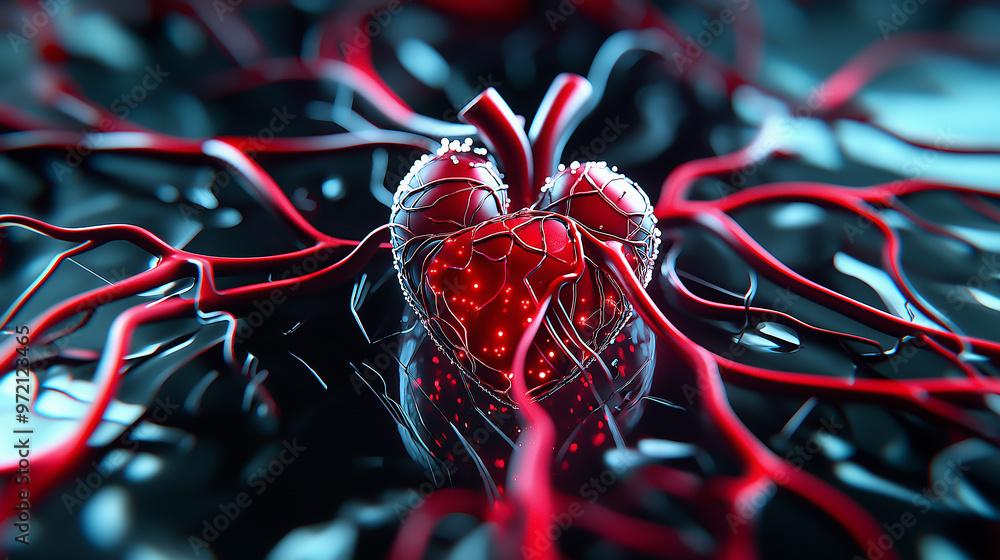 Intricate Network of Veins and Capillaries Converging to the Central ...