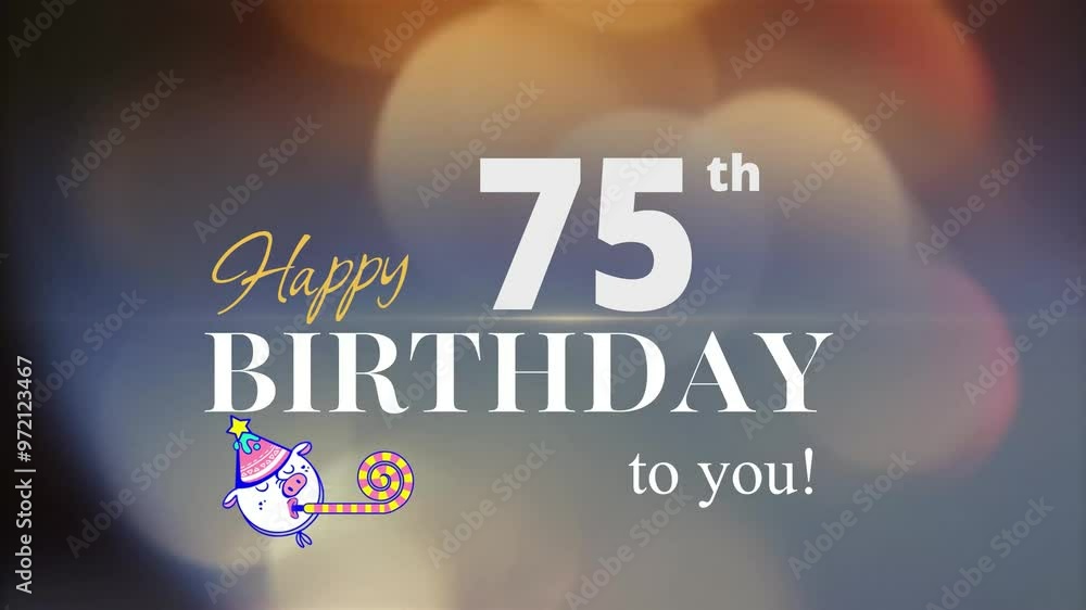 75th Happy Birthday, with gold particles Background, 75th Year Happy ...