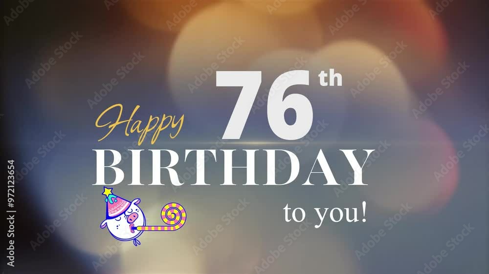 76th Happy Birthday, with gold particles Background, 76th Year Happy ...