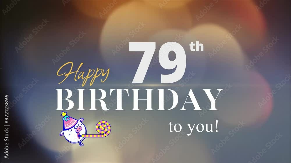 79th Happy Birthday, with gold particles Background, 79th Year Happy ...
