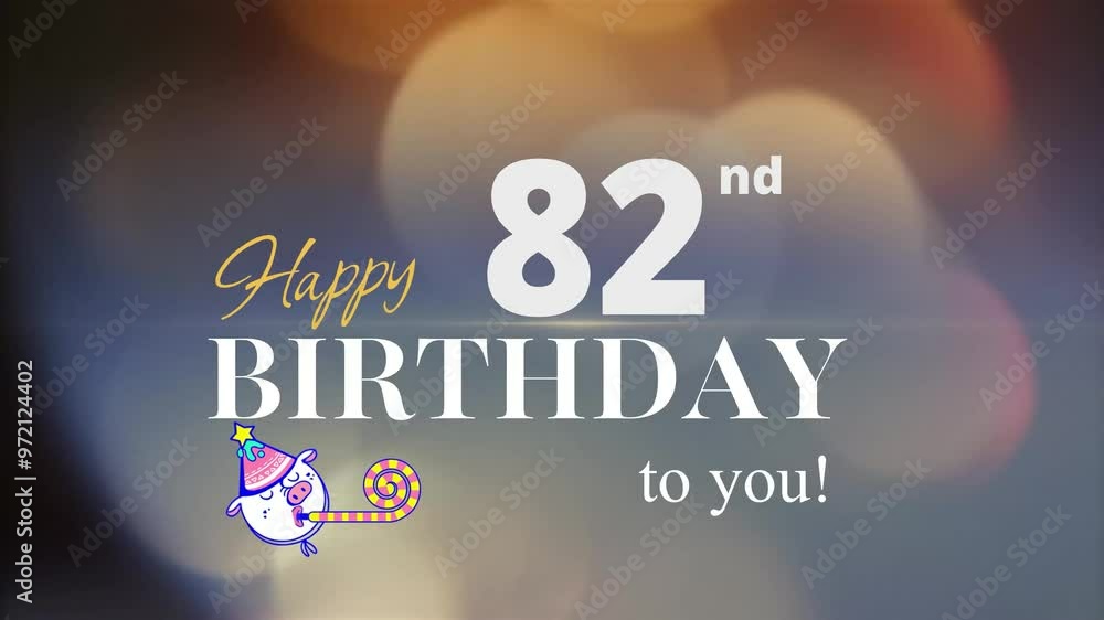 82nd Happy Birthday, with gold particles Background, 82nd Year Happy ...