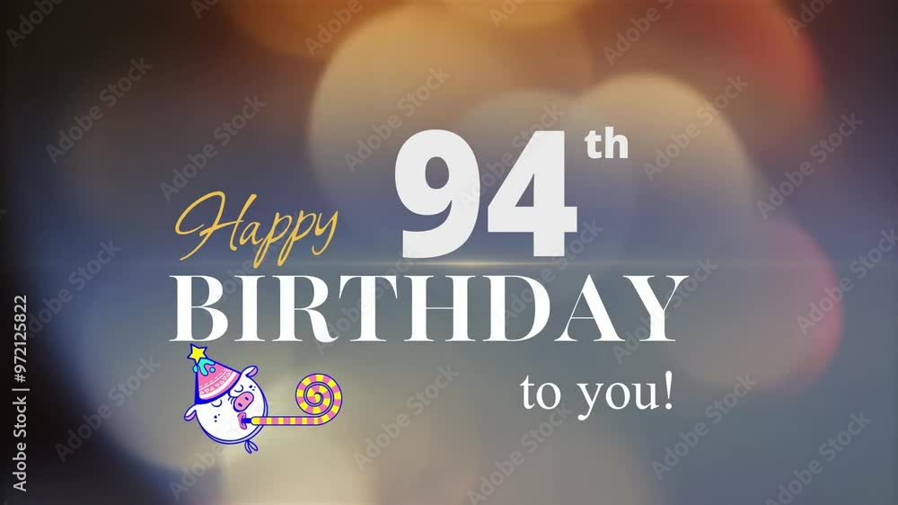 94th Happy Birthday, with gold particles Background, 94th Year Happy ...