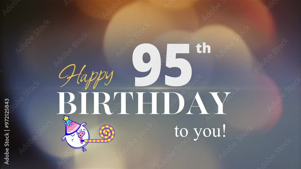 95th Happy Birthday, with gold particles Background, 95th Year Happy ...
