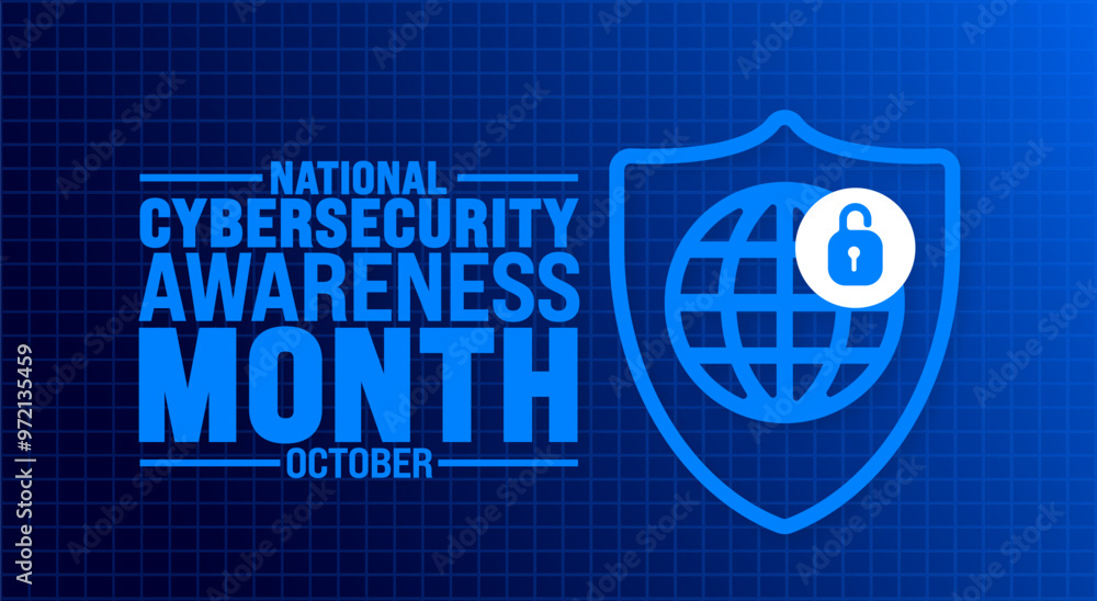 National Cyber security or Cybersecurity Awareness Month background or ...