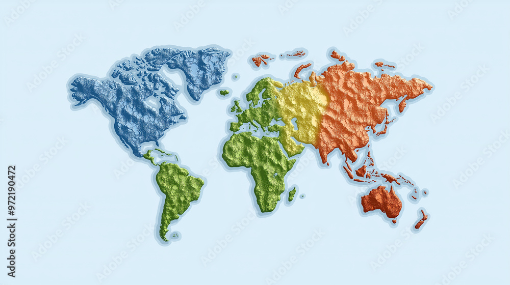 Detailed climate zones world map with vibrant colors for different ...