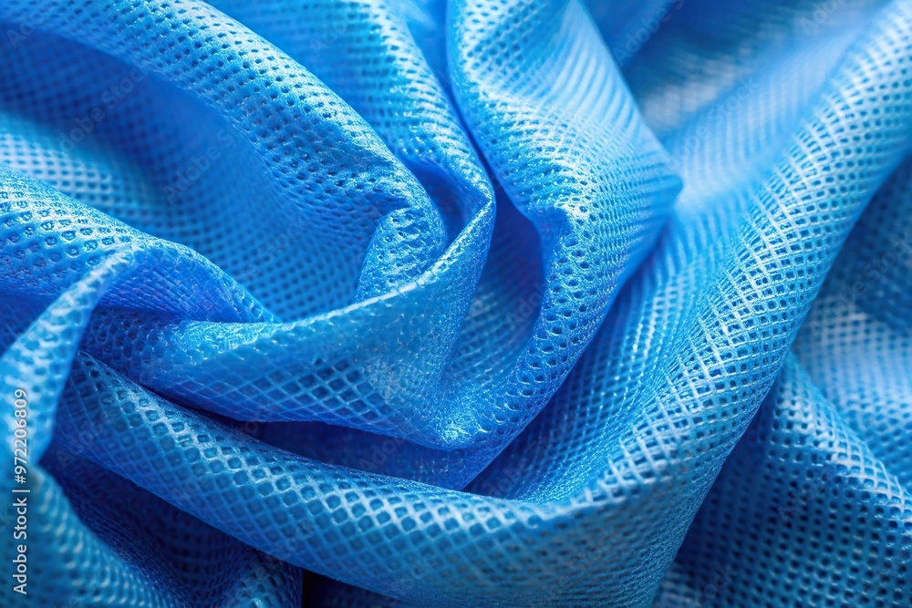 blue non woven fabric texture polypropylene fabric detail with wrinkles ...