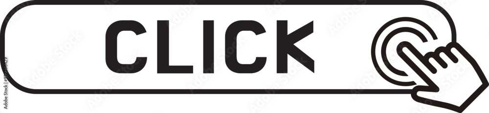 Click Here Button with pointer clicking. Web button set. Click button ...