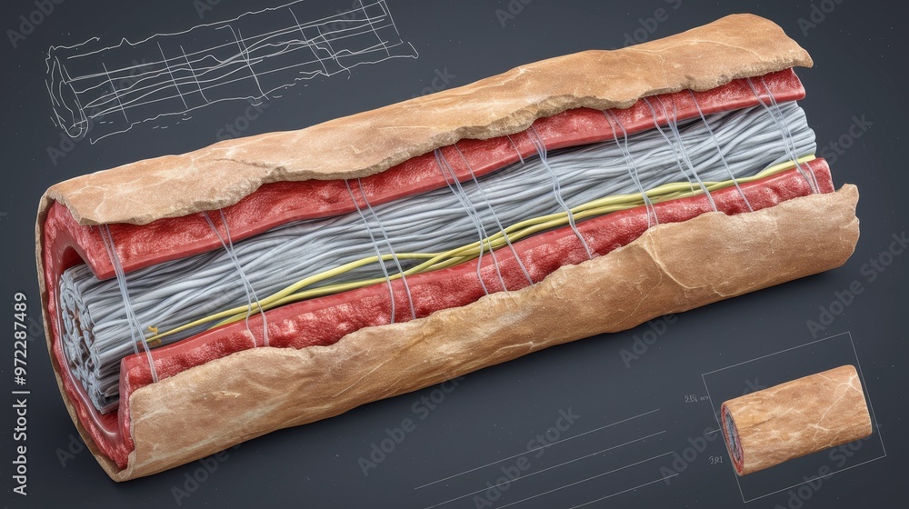 Cross-section of a nerve fiber with myelin sheath and axon Stock ...