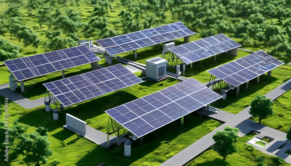 Isometric View of Lithium-Ion Battery, Solar Cells, and Power Pack in a ...
