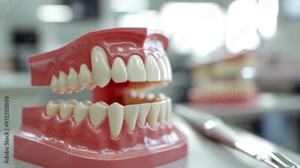 Realistic dental model showcasing healthy teeth and gums, with dental ...