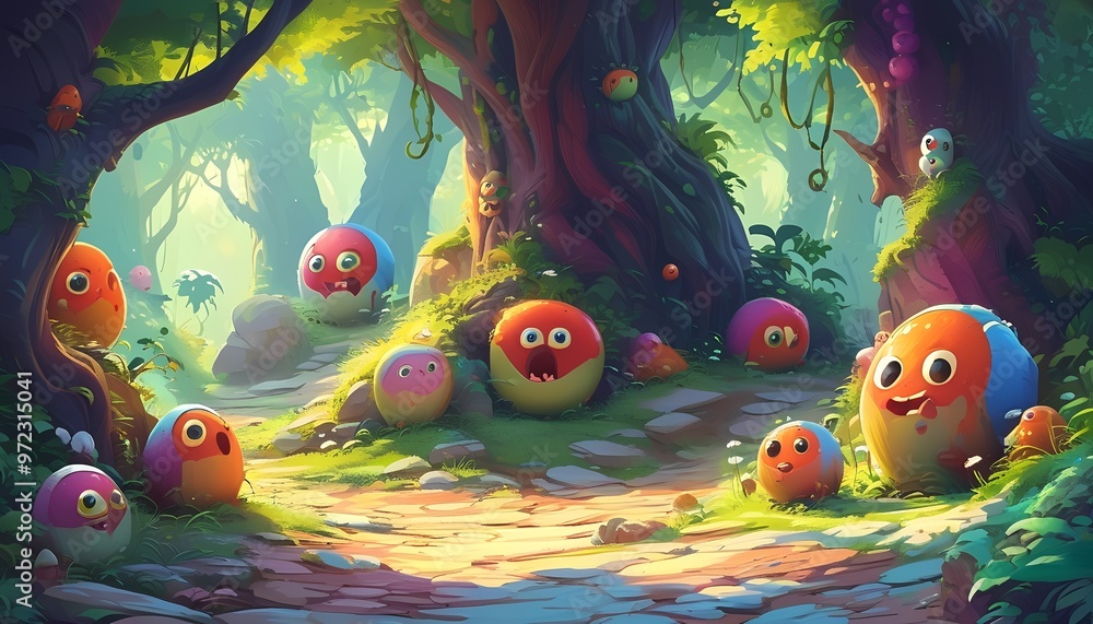 cartoon adventure scene featuring quirky characters in a fantastical ...