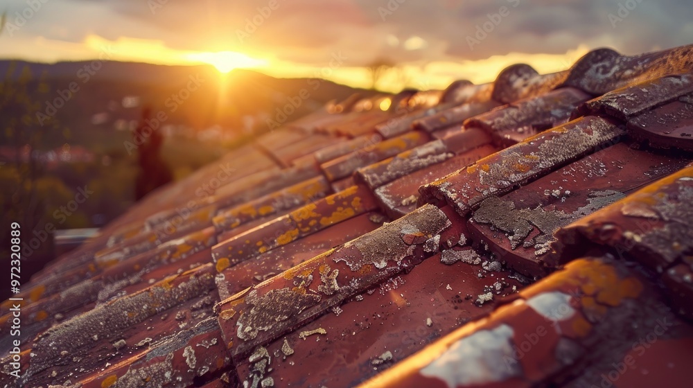 Red clay roofing tiles destroyed by intense hailstorm Environmental ...