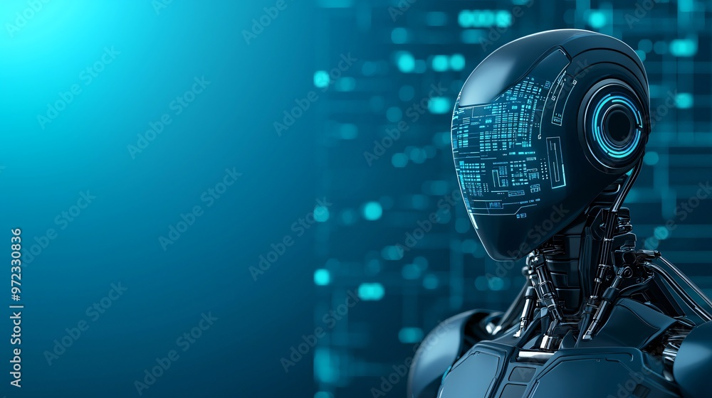 Blue AI driven risk management tool glowing as it monitors stock ...