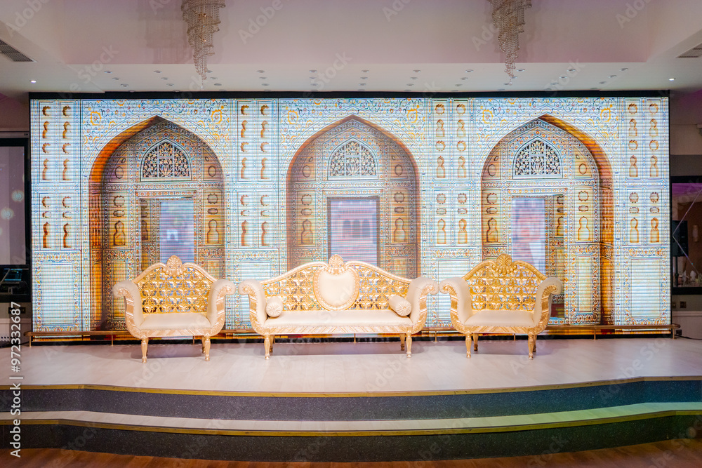 Muslim Wedding Stage, Wedding Stage Decoration Stock Photo | Adobe Stock