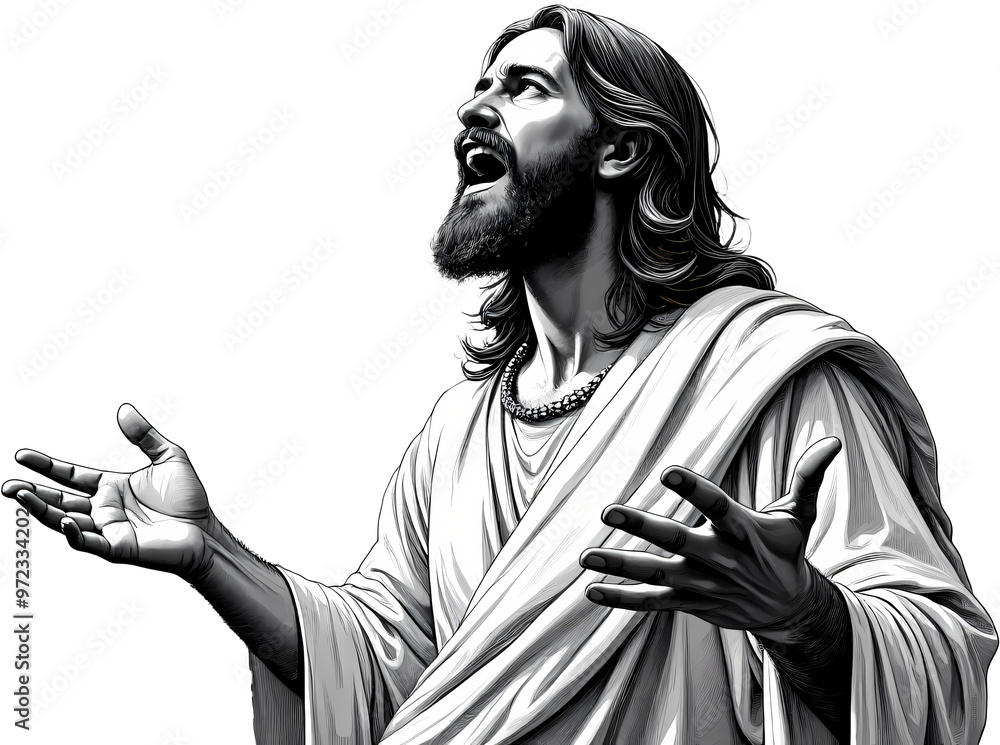 Jesus Christ Preaching Clipart Illustration Bible Study, Church Media ...