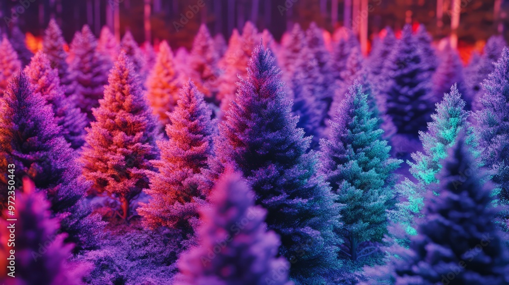 Heatmap of a Christmas tree lot, with vibrant colors showing the most ... Heatmap of a Christmas tree lot, with vibrant colors showing the most ...
