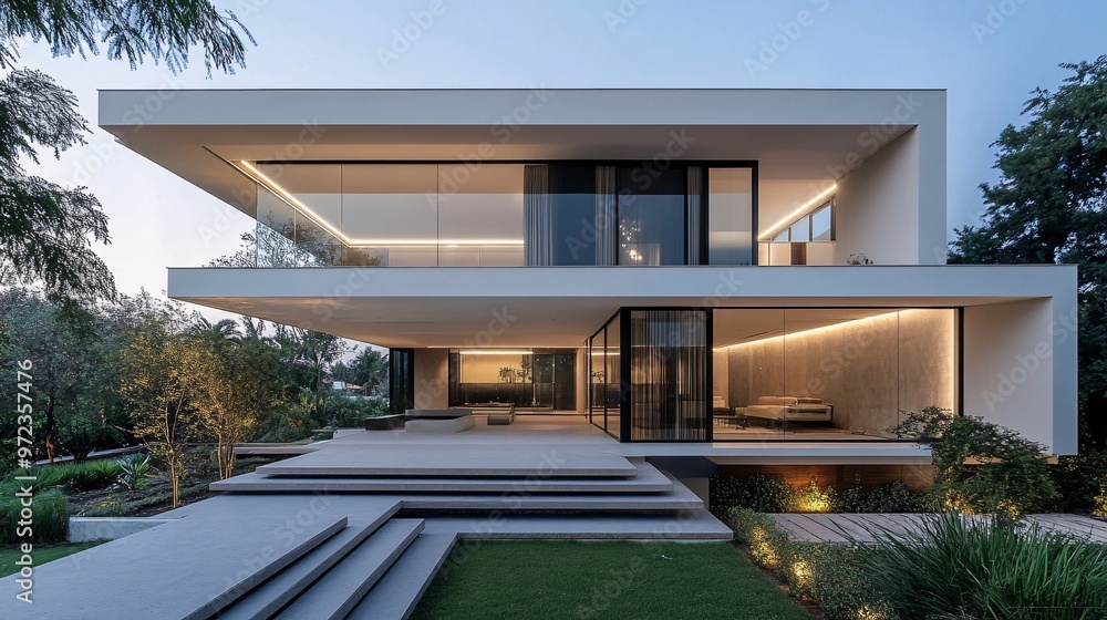 89. Minimalist architecture of a modern house with a simple yet elegant ...