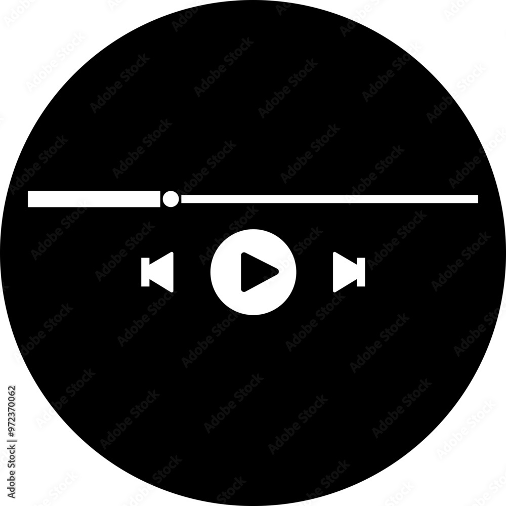 Music or video play bar icon. Audio player for songs or podcast ...