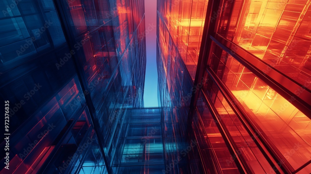 Heatmap of a skyscraper's internal temperature, with warm colors ...