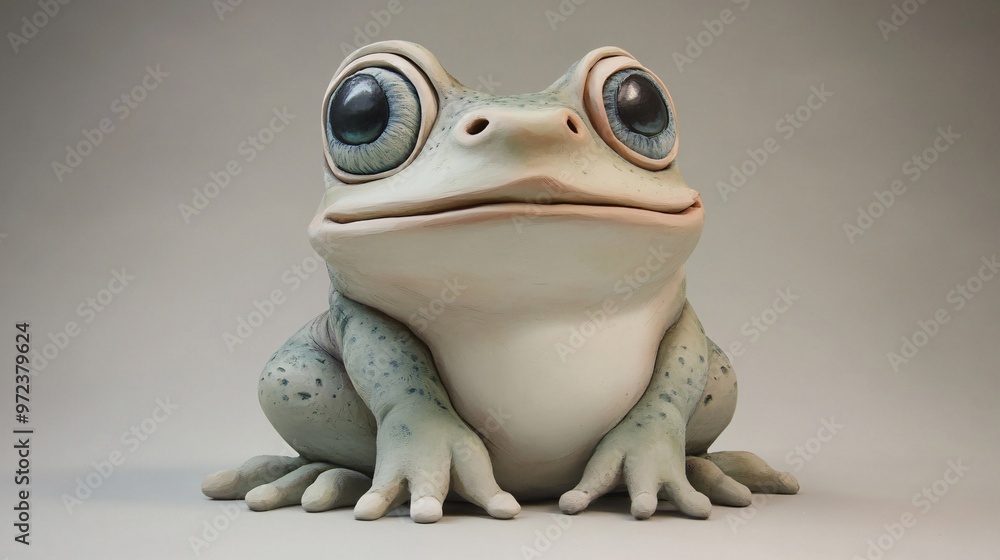 24. Cute clay toad sculpture in muted pastels, featuring large ...