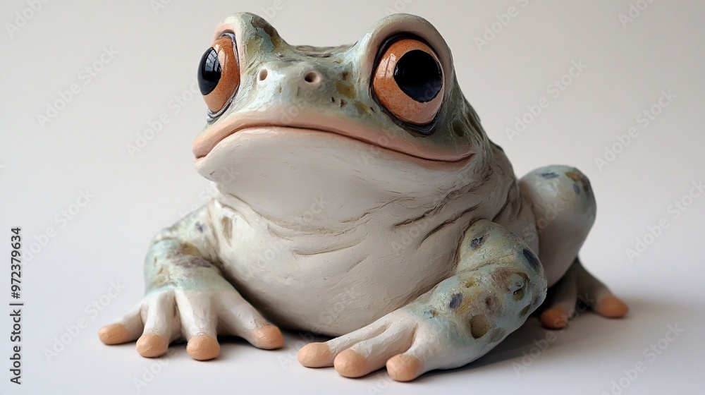 24. Cute clay toad sculpture in muted pastels, featuring large ...