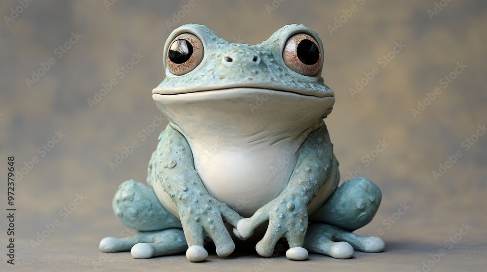 24. Cute clay toad sculpture in muted pastels, featuring large ...