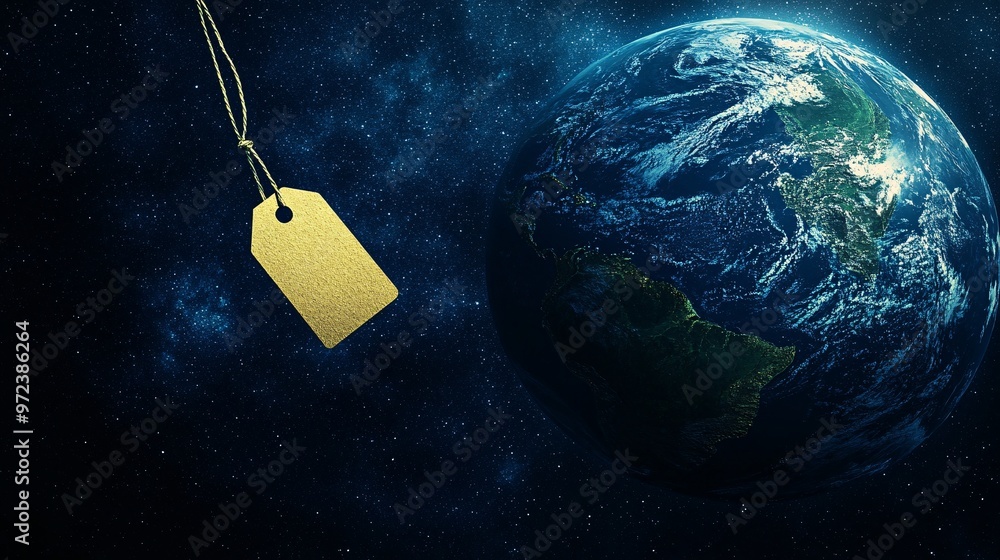 108. High-resolution image of Earth isolated in the dark void of space, adorned with an empty ...