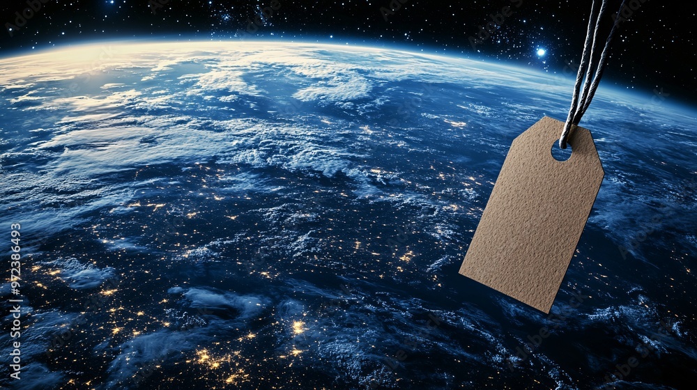 110. Detailed depiction of Earth, isolated in the vastness of space ...