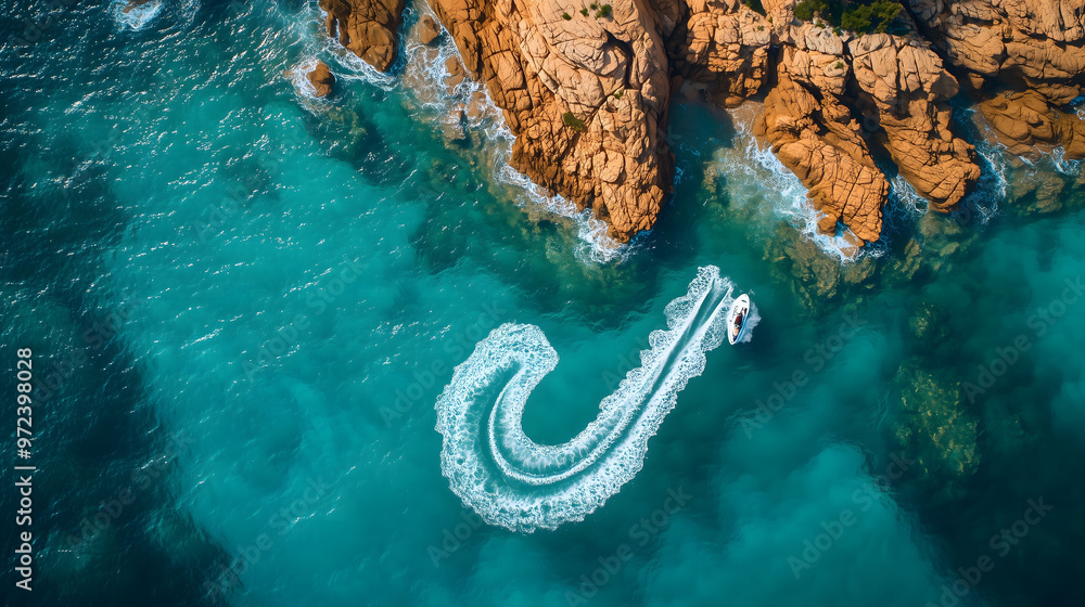 Jet Ski Adventure - Crafting the Letter J on Turquoise Waters Near a ...