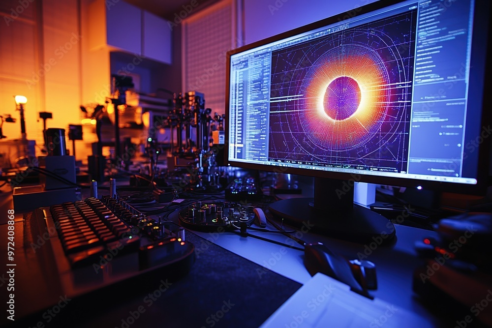 A detailed seismic intensity scale displayed on a computer monitor in a ...