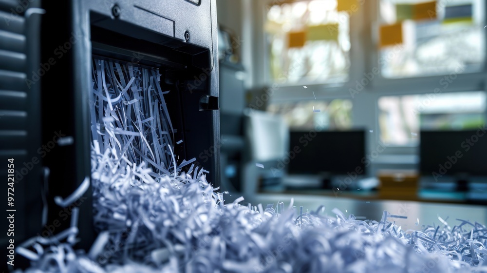 Paper Shredder: Efficient and compact, this device shreds documents ...