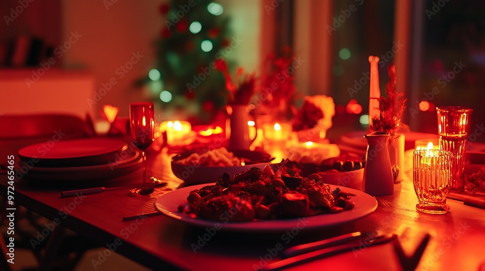 Heatmap of a holiday dinner table, with vibrant reds highlighting the ...