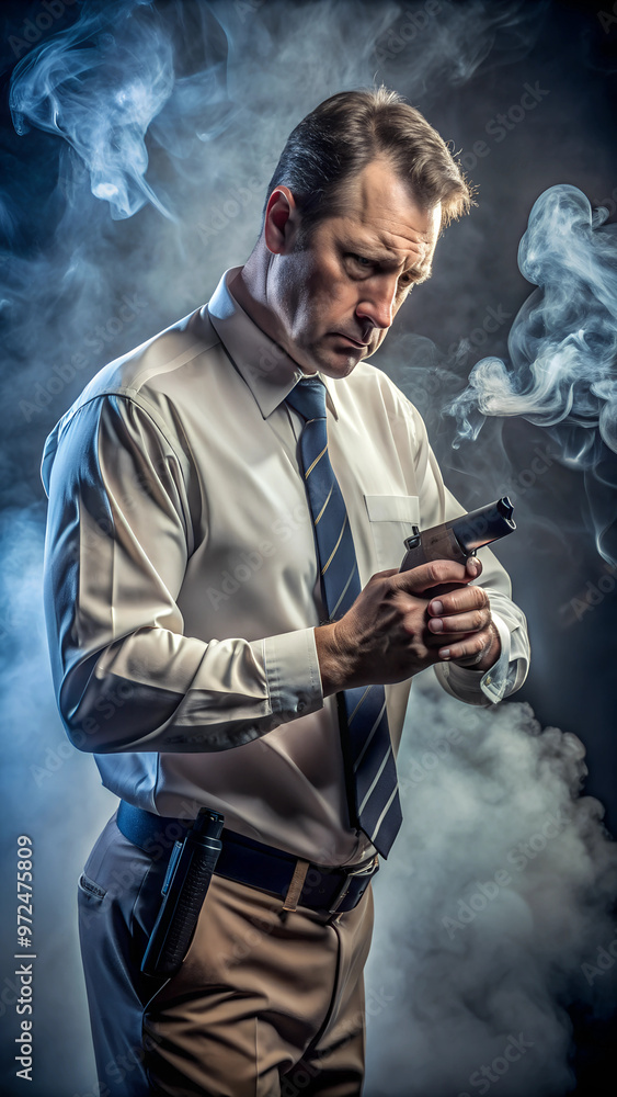 Police detective cop couldn't get the service pistol out of the holster ...