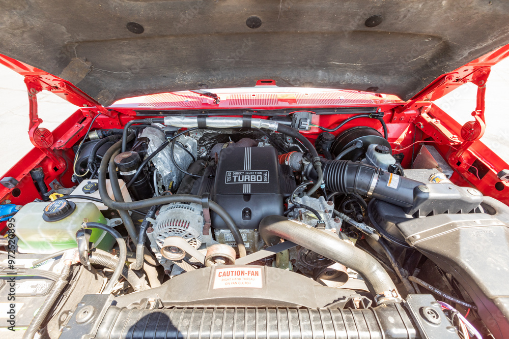 Portland Or Usa July 8 2021 1996 Red Ford F250 Xl Power Stroke