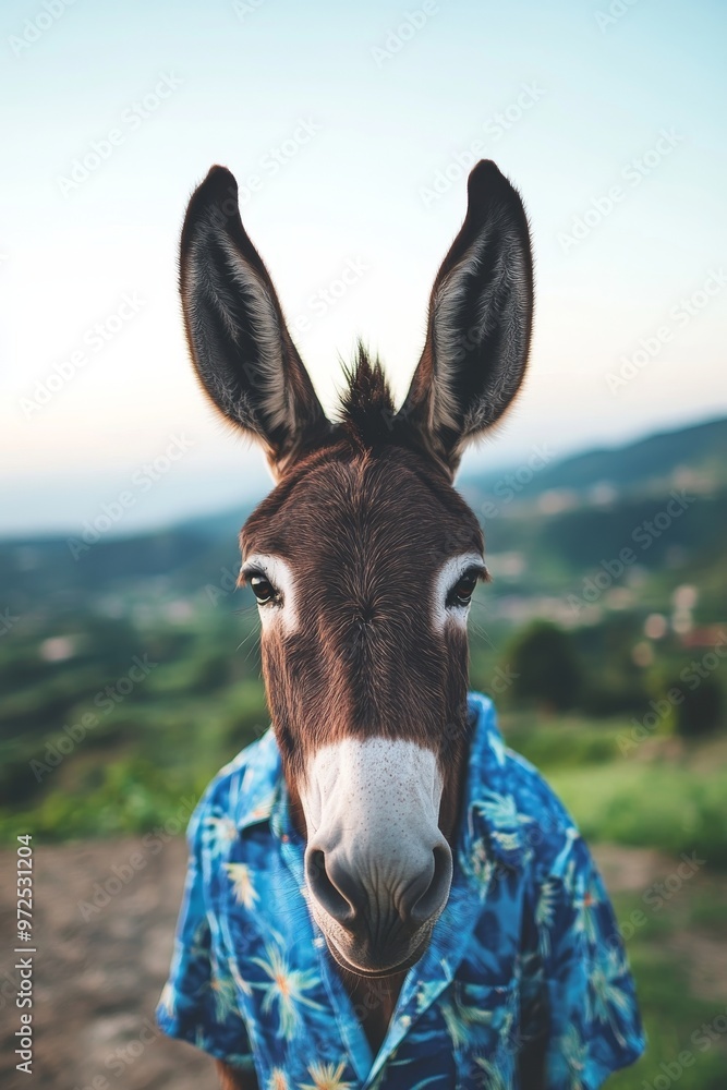 This humanized animal concept includes an anthropomorphic donkey ...