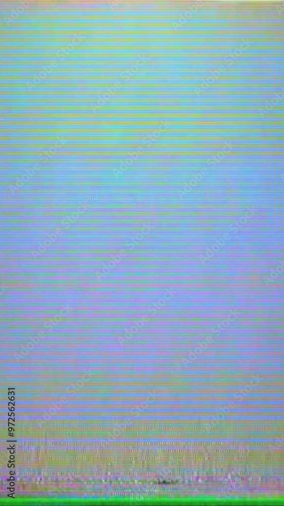 A VHS video with a digitally rendered damaged or corrupted signal ...