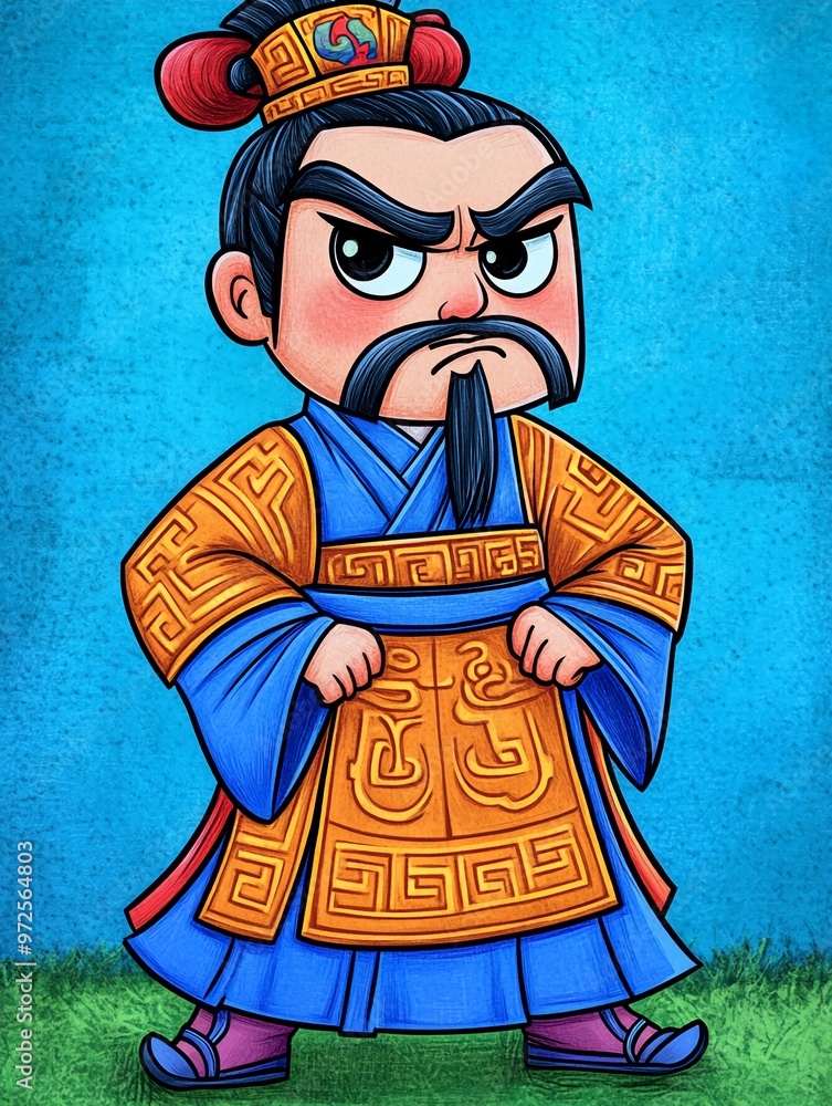 Humorous Chibi General: A Playful Cartoon Representation of a Chinese ...