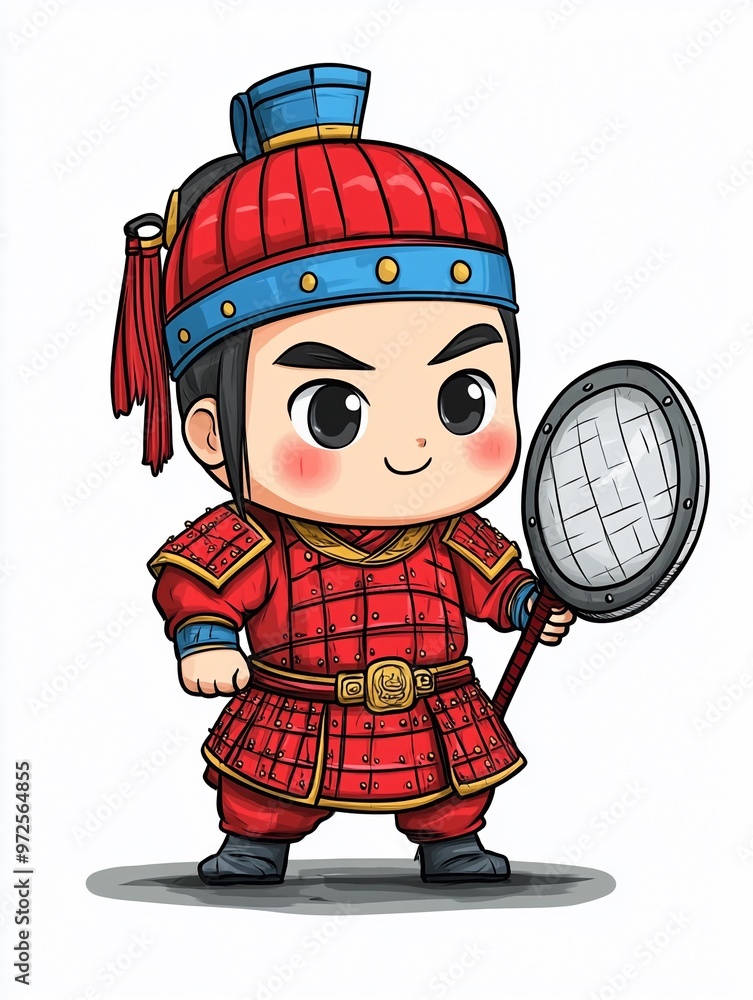 Humorous Chibi General: A Playful Cartoon Representation of a Chinese ...
