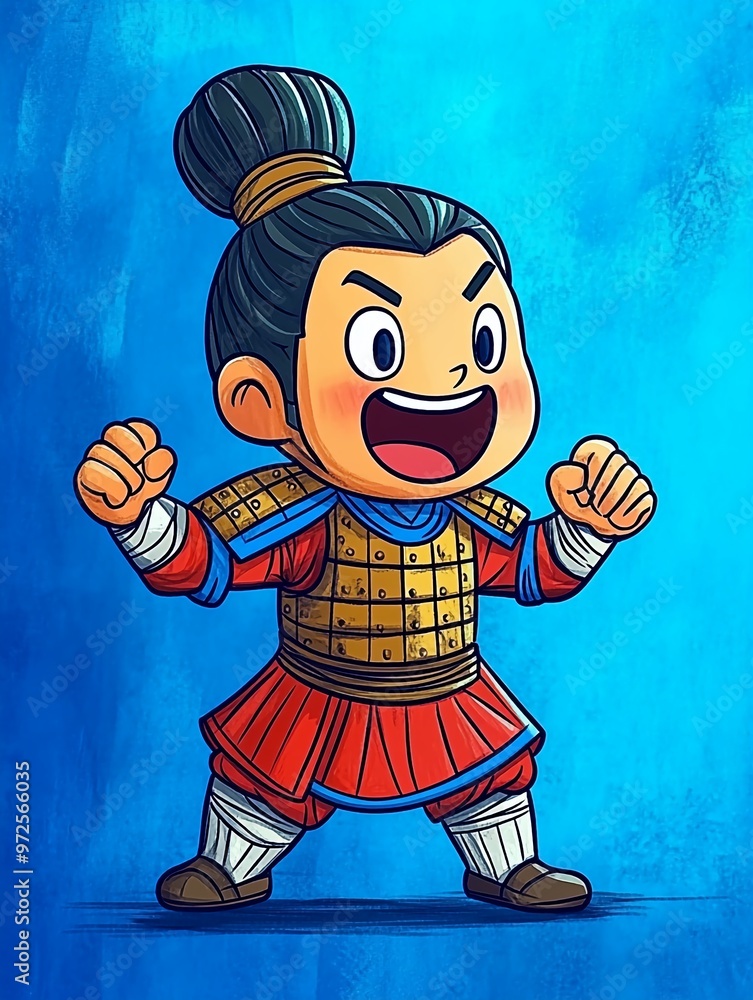 Humorous Chibi General: A Playful Cartoon Representation of a Chinese ...