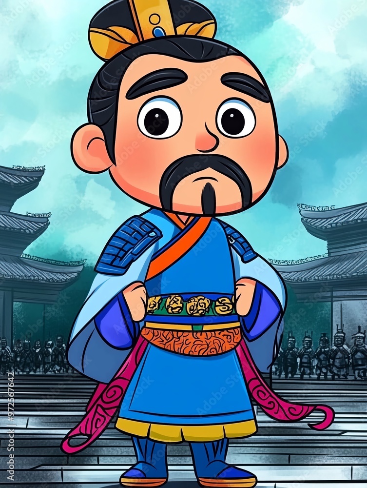 Humorous Chibi General: A Playful Cartoon Representation of a Chinese ...