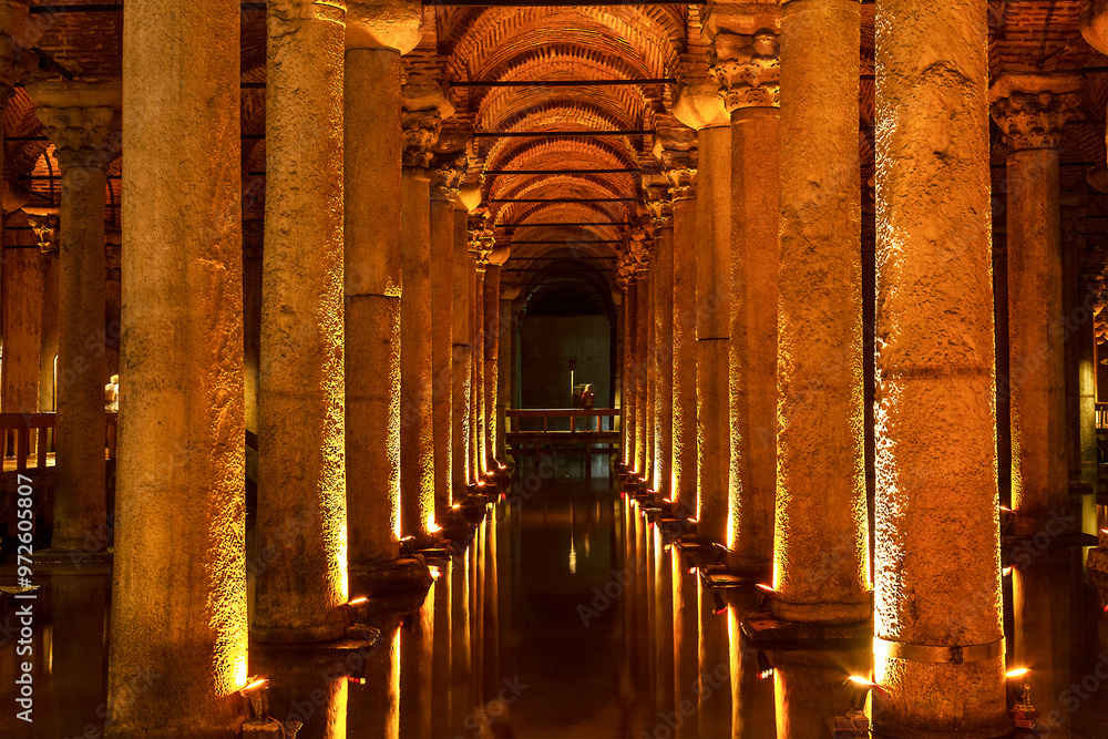 Basilica Cistern, an underground water tank built in the 6th century by ...